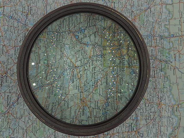 Antique English Brass Map Reader Glass Magnifying Magnifier Desktop 